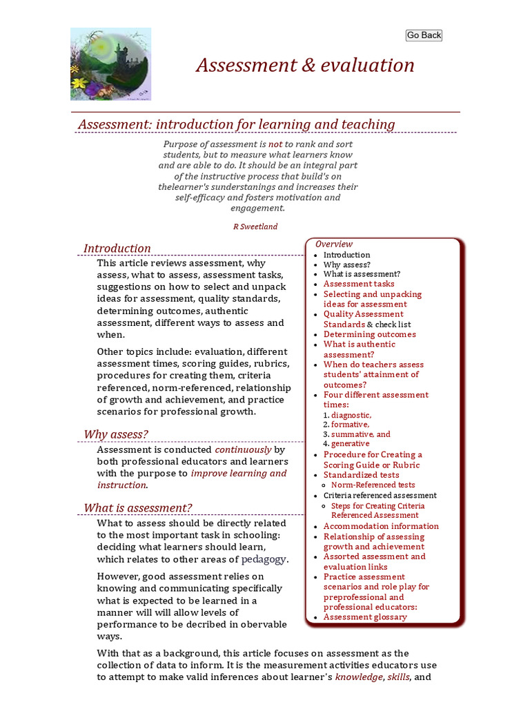 Assessment_ introduction for learning and teaching | PDF | Educational ...