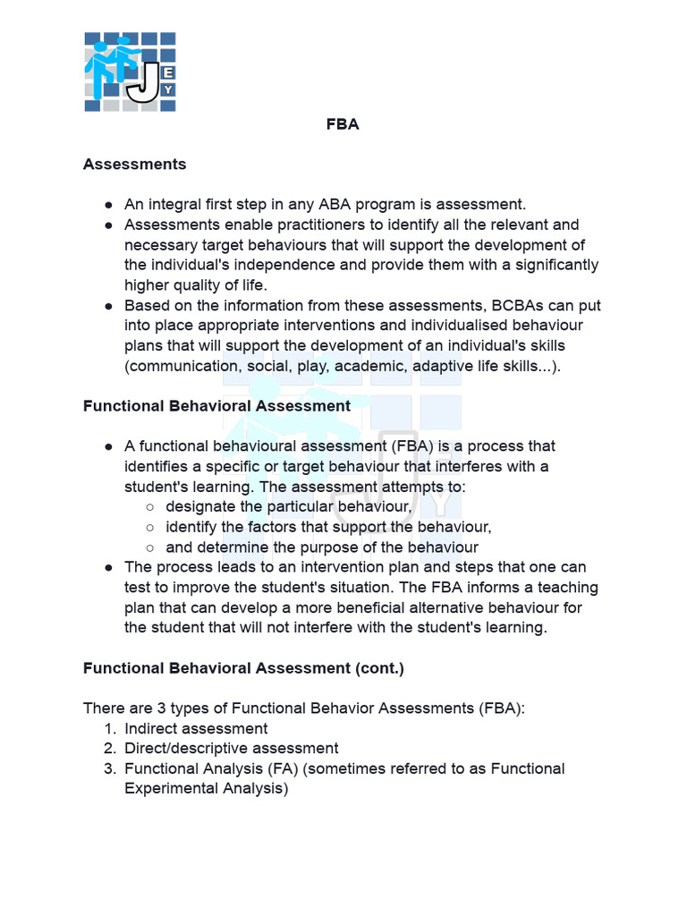 FBA & BEHAVIOUR MODIFICATION (1) | PDF | Behavior Modification | Behaviorism