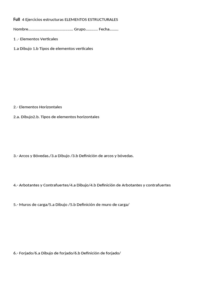 Full 4 Ejercicios Estructuras | PDF