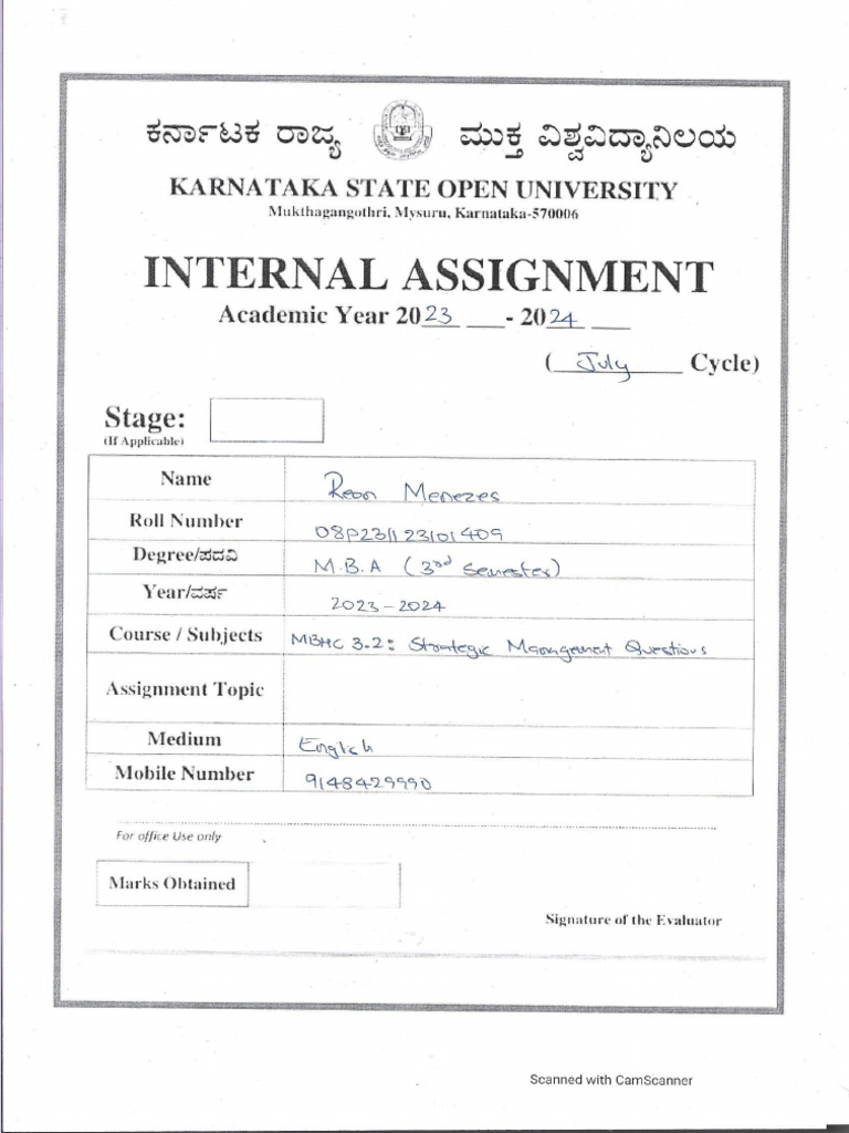 MBHC 3.2 Strategic Management | PDF