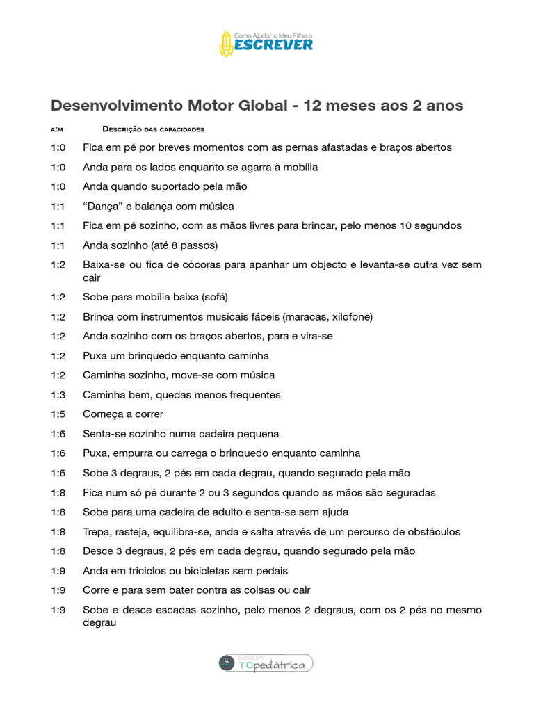 Des - Motor Word 12 Aos 2 Anos | PDF