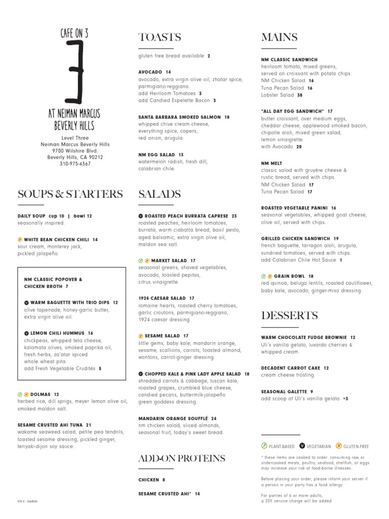 Cafe on 3 | PDF | Salad | Pickling