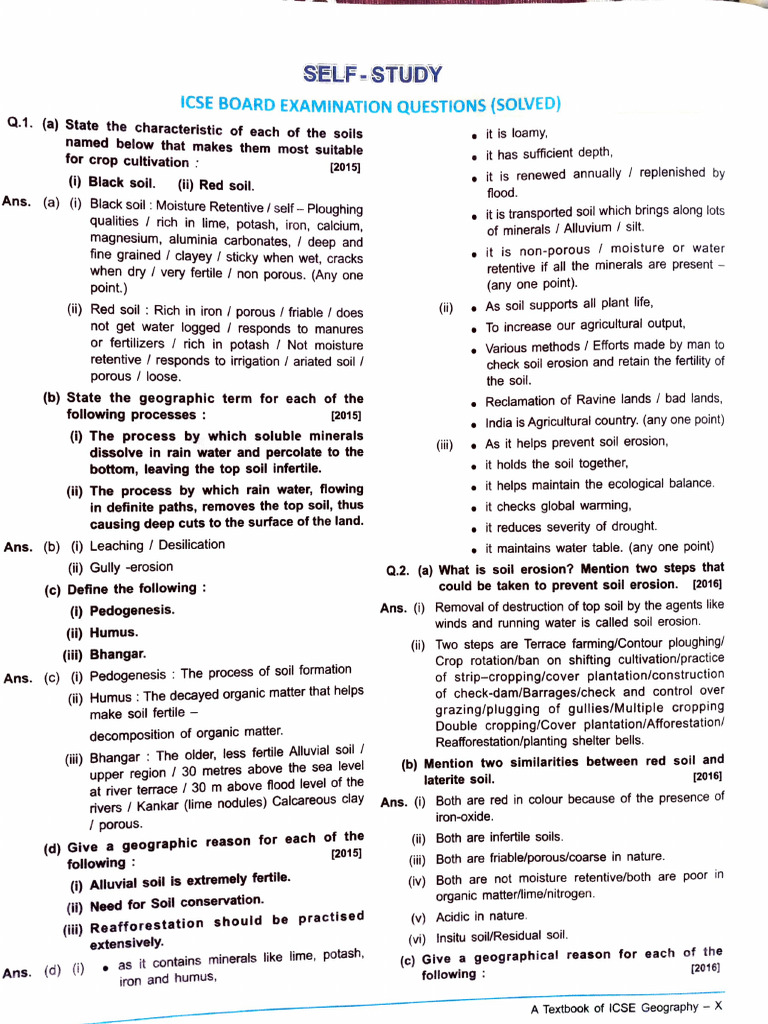 Soils - Board Questions | PDF | Soil | Erosion