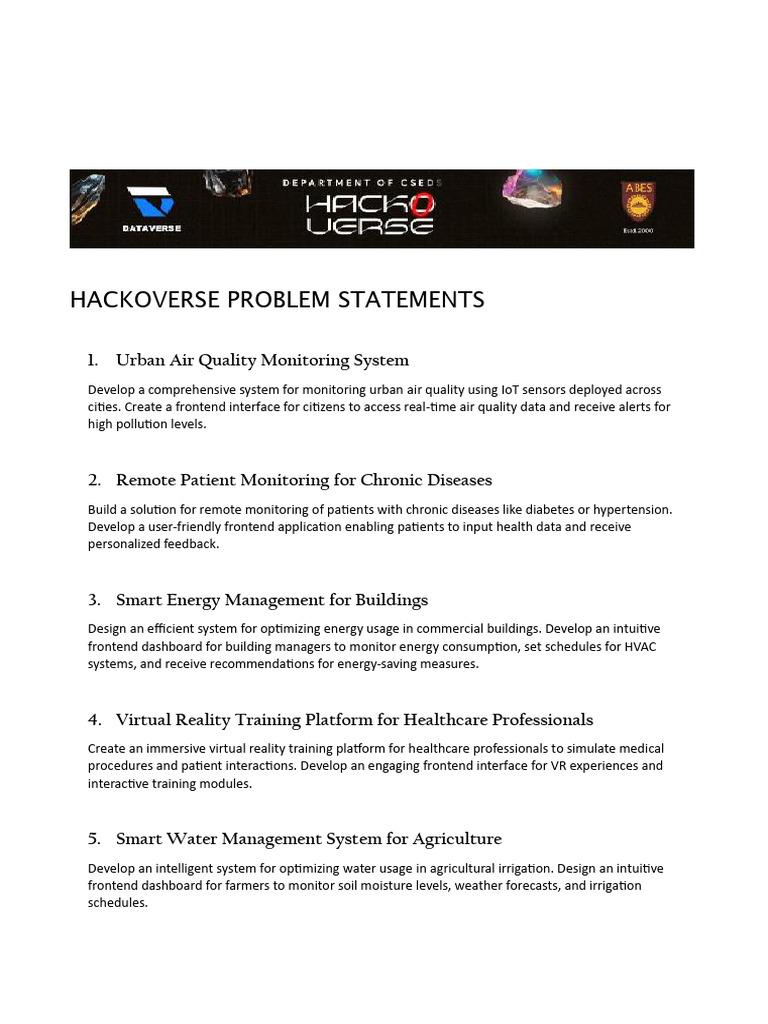 DV Hackathon Problem Statement | PDF | Virtual Reality | Augmented Reality