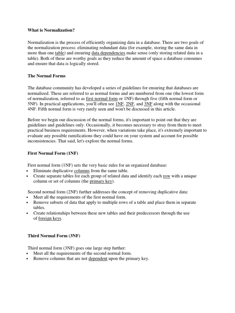 Normalization | PDF | Database Design | Databases