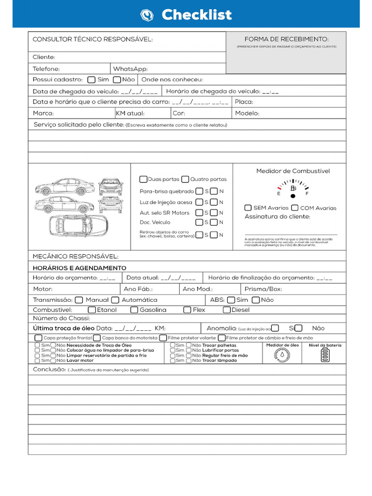 CHECKLIST Para Oficina | PDF