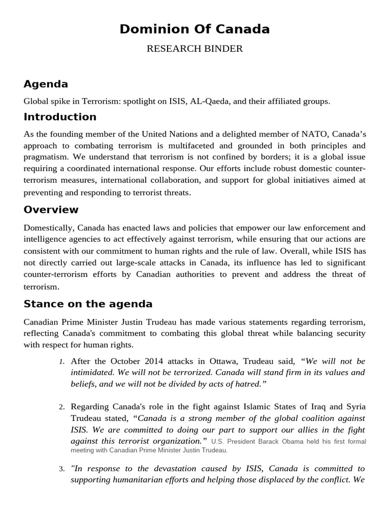 Research Binder Canada | PDF | International Relations | Government