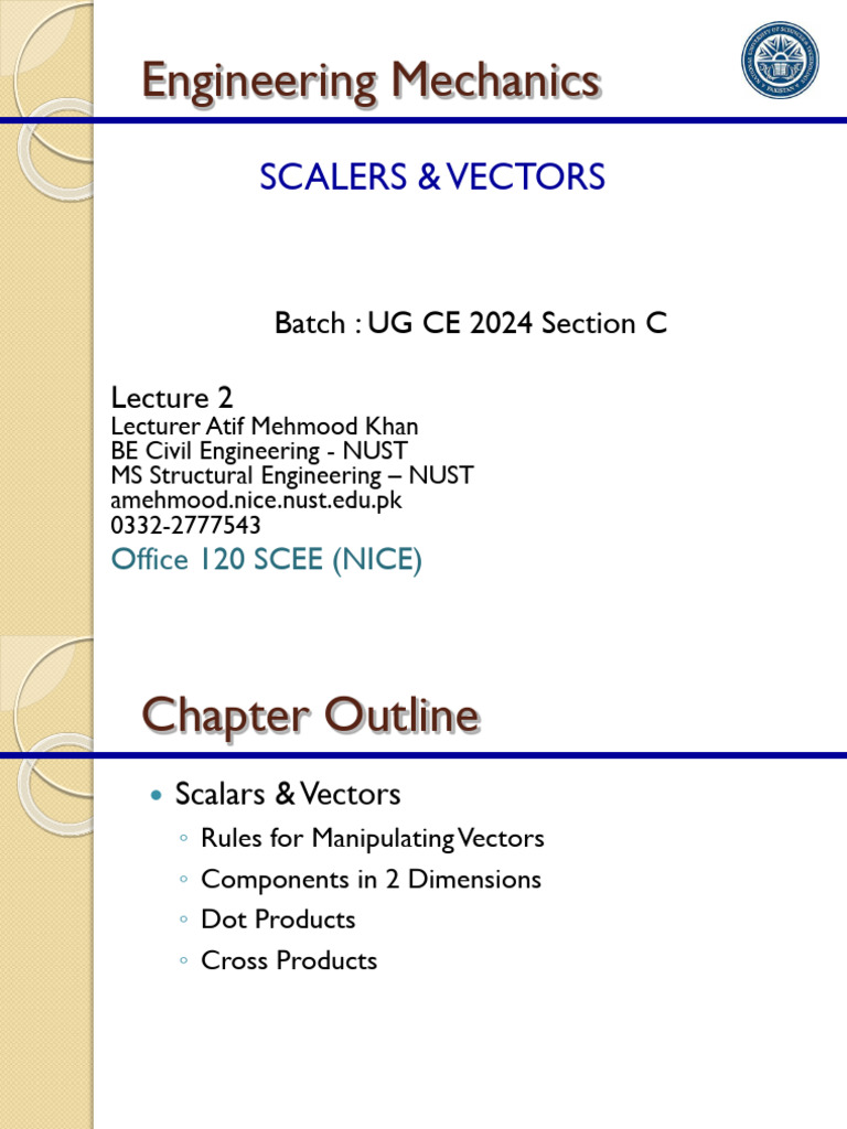 engineering mechanics | PDF | Euclidean Vector | Cartesian Coordinate ...