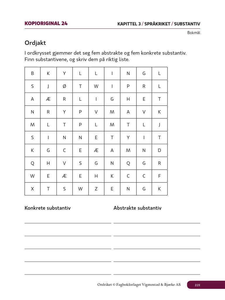 Kapittel 3 - Substantiv - Ordjakt | PDF