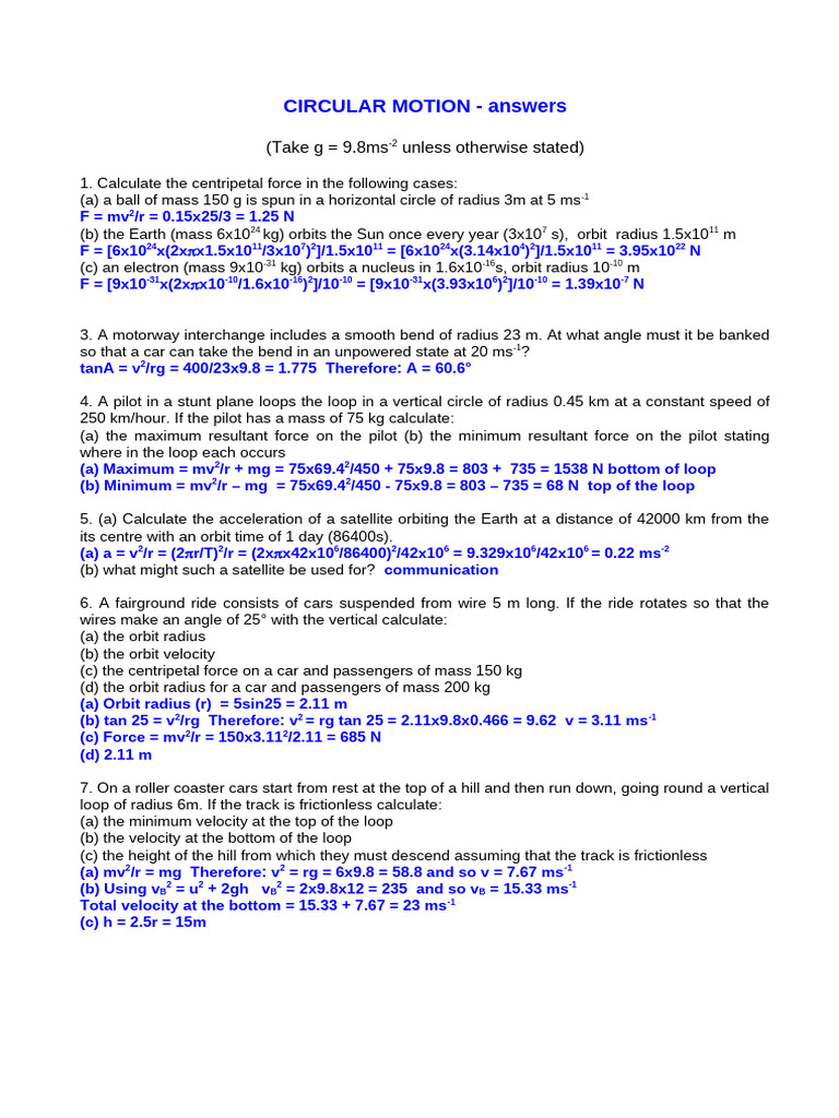 Circular - Motion Lesson 4 Revised | PDF | Orbit | Force