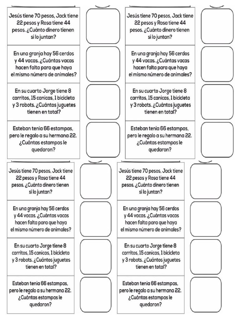 Problemas de Suma y Resta 2 | PDF