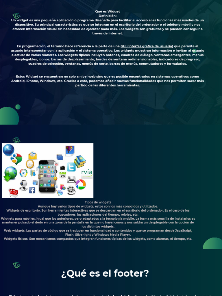Widgets, Footer | PDF | Informática | Software