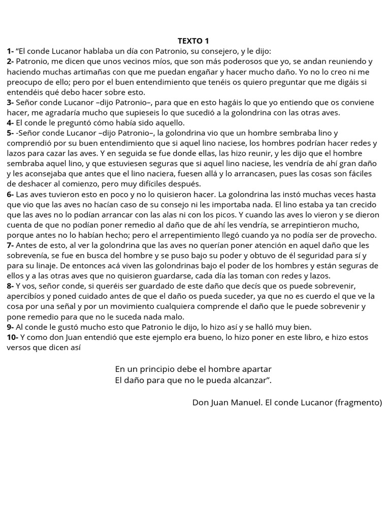 Guía 1 El Conde Lucanor | PDF