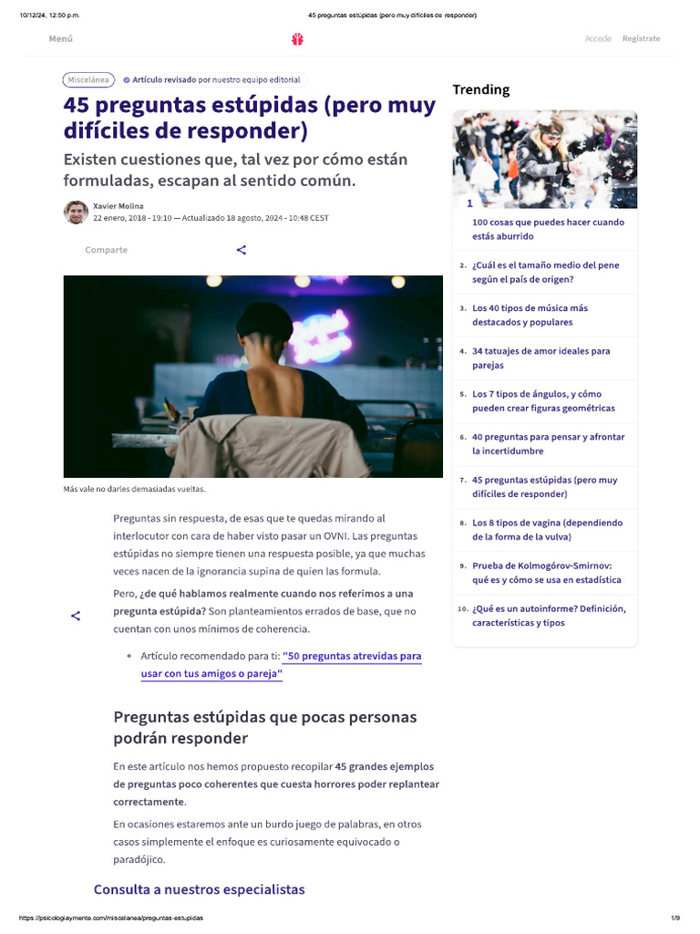 45 Preguntas Estúpidas (Pero Muy Difíciles de Responder) | PDF