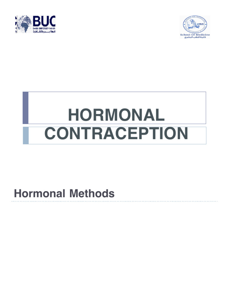 Hormonal Contraception | PDF