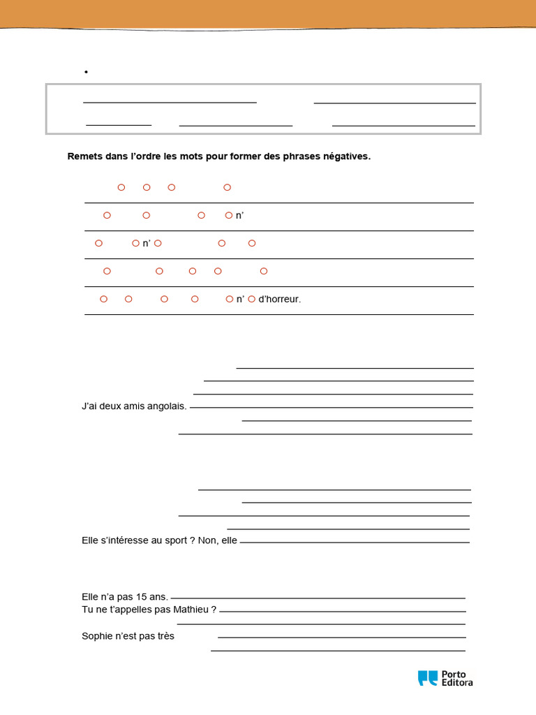 Deff7 Extras Fiche de Travail 6 La Negation 1 | PDF