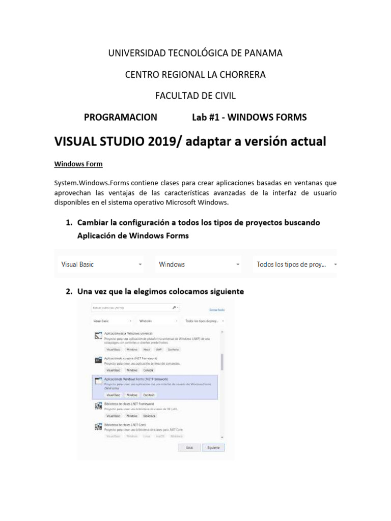 Lab - Taller #1 Visual Studio 2019 | PDF | Microsoft Windows | Botón ...
