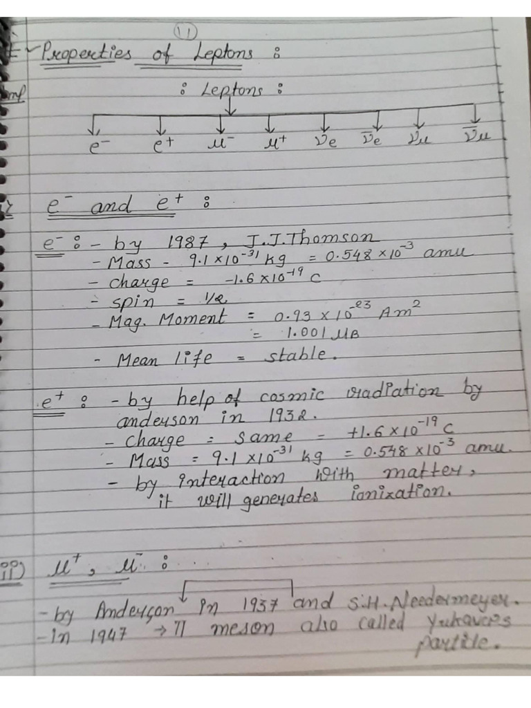 Lepton, Baryon Properties | PDF