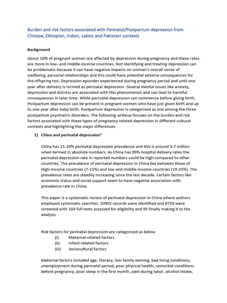 Annotated Review - Sai Harish Adari | PDF | Postpartum Depression | Major Depressive Disorder