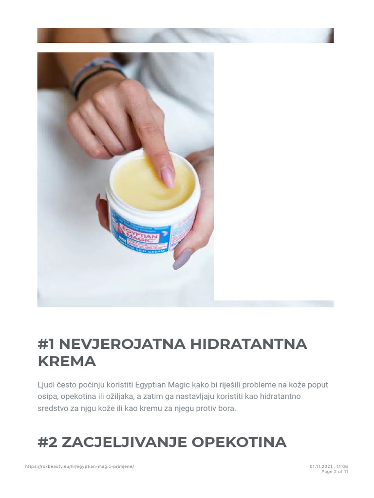 EGYPTIAN MAGIC PRIMJENE - Rox Beauty Webshop - Specijalizirana Web Trgovina Beau | PDF
