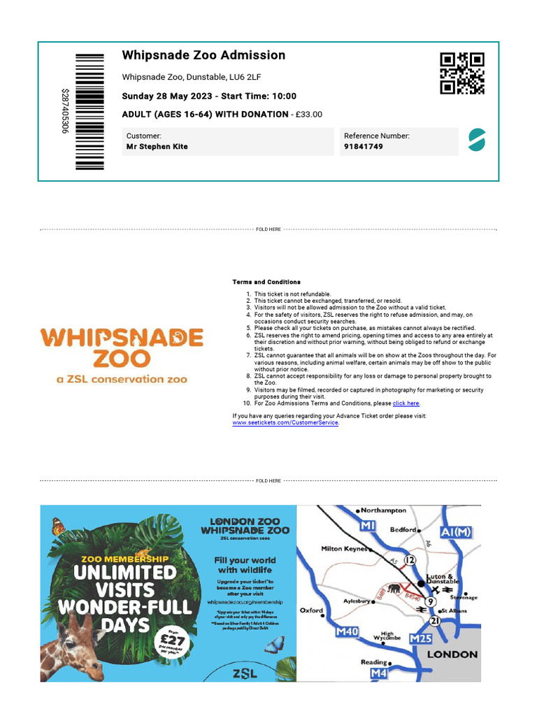 Whipsnade Zoo Admission Prices 2023 | PDF | Zoo