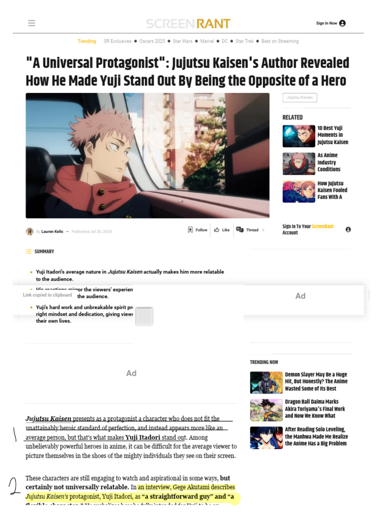 "a Universal Protagonist"_ Jujutsu Kaisen's Author Revealed How He Made ...