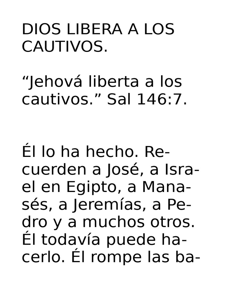 Dios Libera A Los Cautivos | PDF