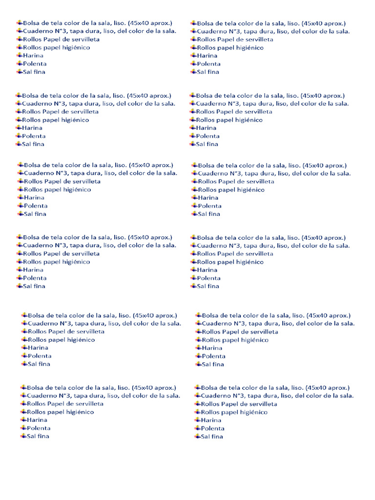 Listas para Imprimir | PDF