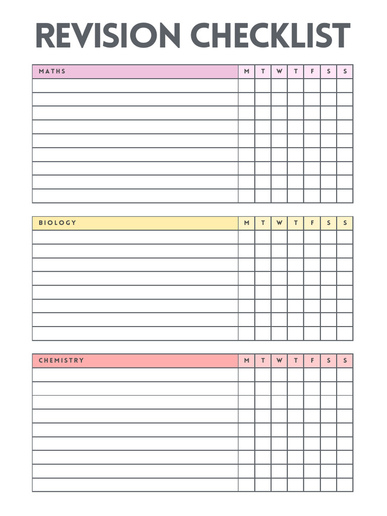 Revision Checklist | PDF