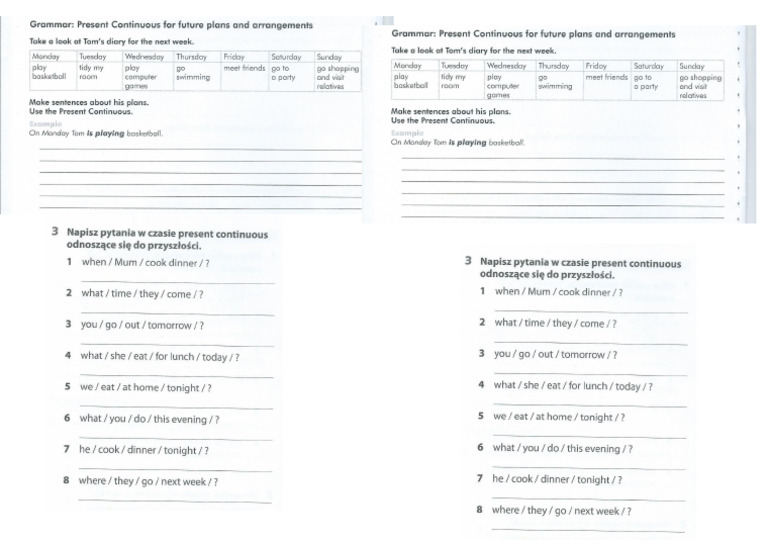 Present Continuous For The Future | PDF