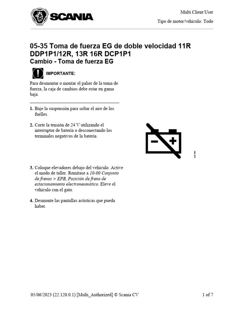 Guía de Montaje Toma de Fuerza EG 11R | PDF | Vehículo de motor ...