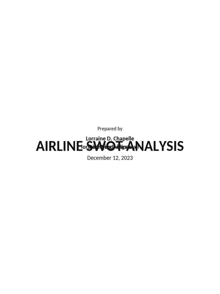 Airline SWOT Analysis Template | PDF | Airlines | Pricing