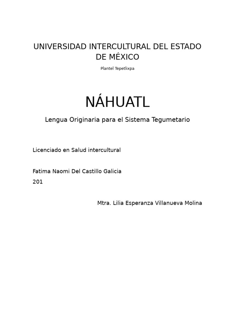 Nahuatl en la Universidad Intercultural | PDF