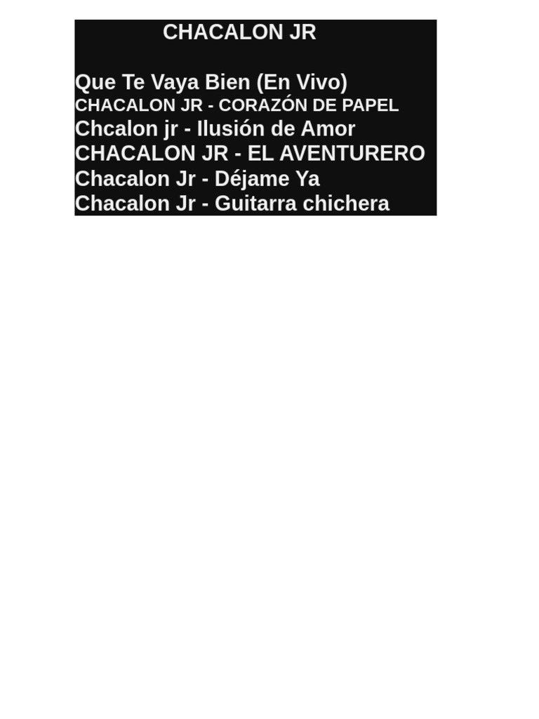 Chacalon JR | PDF