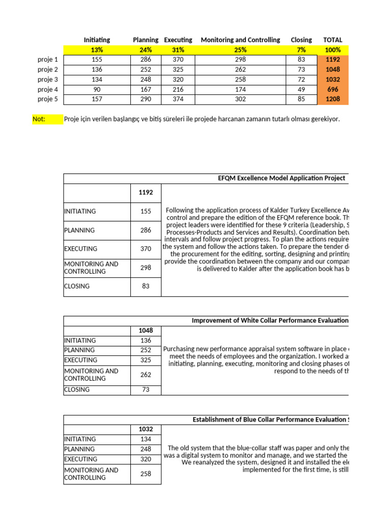 PMP Başvuru Draft Format | PDF | Project Management | Performance Appraisal