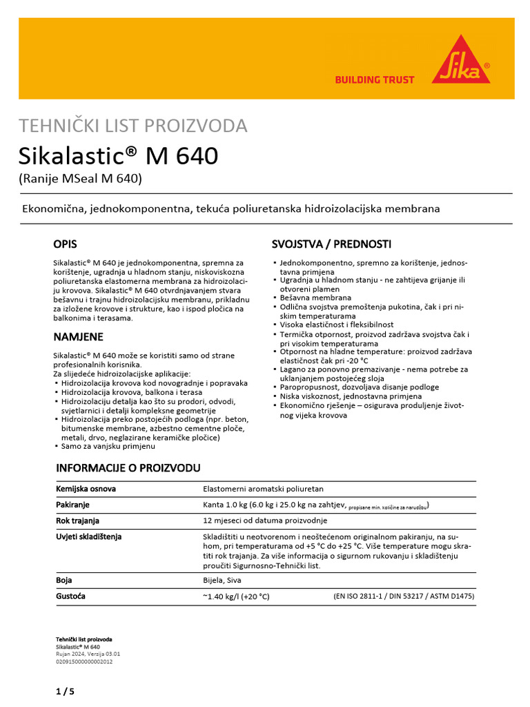 Sikalastic M 640 1 | PDF