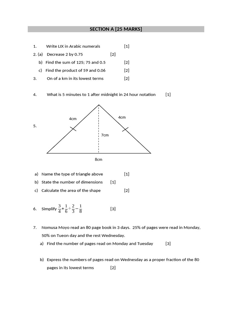 Grade 7 Maths Paper 2 2018(1) | PDF | Mathematics | Elementary Geometry