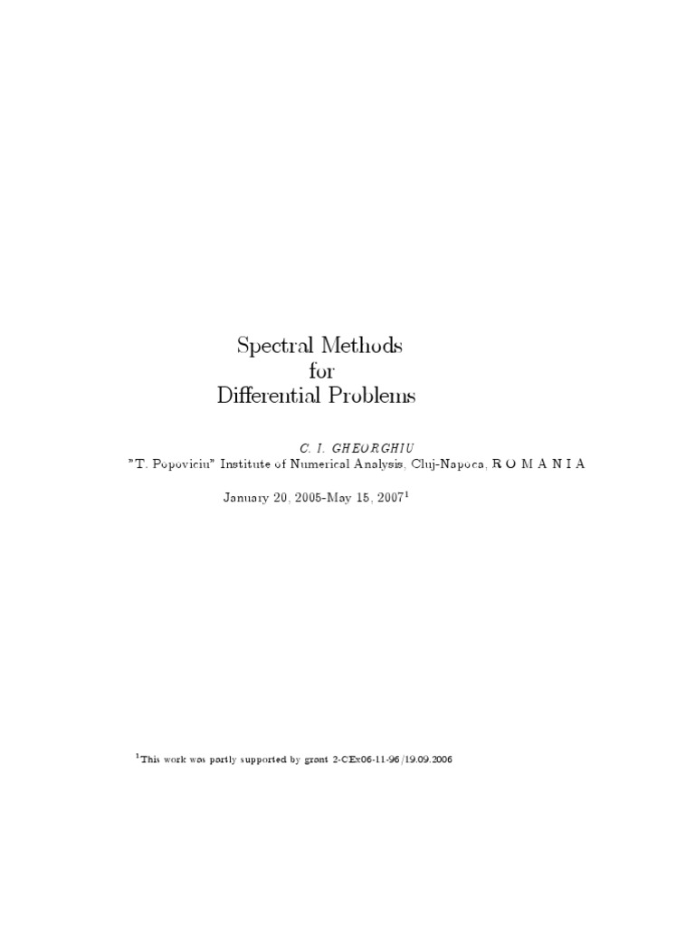 Spectral Methods For Differential Problems | Download Free PDF | Trigonometric Functions ...
