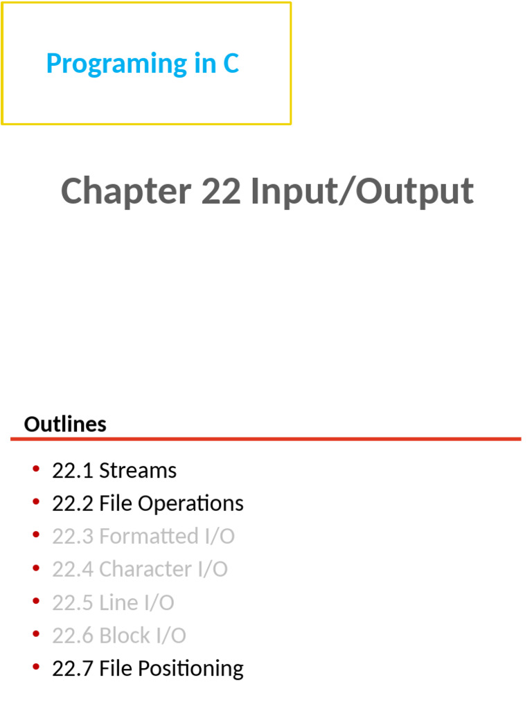 19.Chapter22 Input and Output-精简简版.ppt | PDF | Pointer (Computer ...