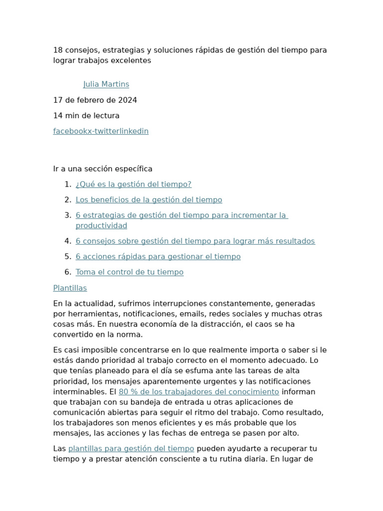 Manejo Del Tiempo | PDF | Gestión del tiempo | Habilidades profesionales