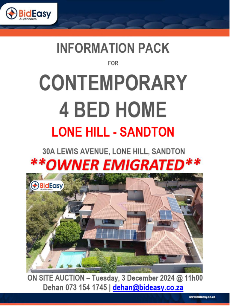 Information Pack - Lone Hill Sandton | PDF | Auction | Bathroom