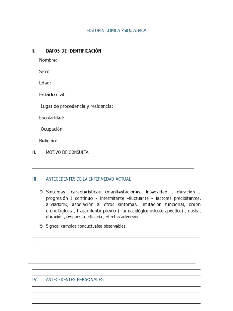 Formato Historia Clã Nica Psiquiã Trica 2 | PDF