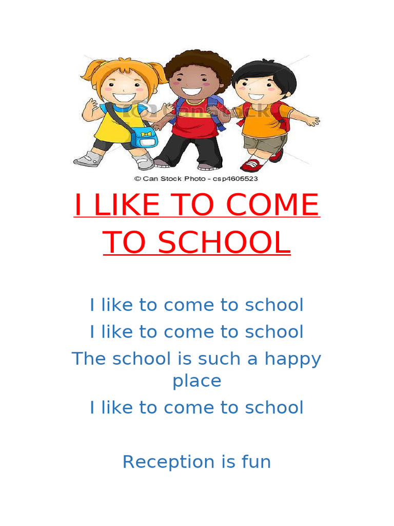 I Like To Come To School | PDF
