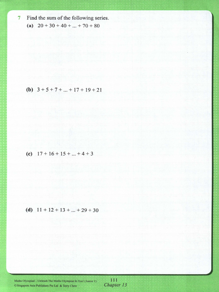 Math Olympiad Junior 1 Primary 1 and 2 Grade by Terry Chew - Part115 | PDF