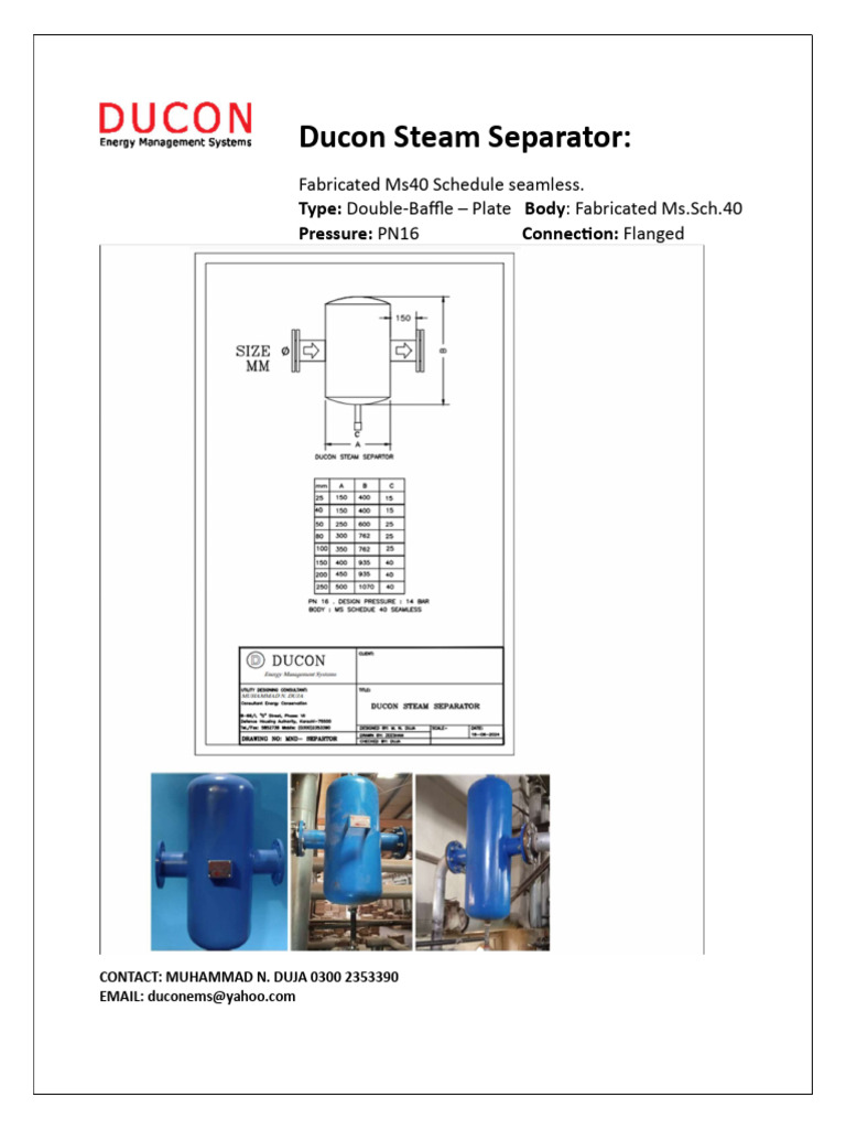 DUCON STEAM SEPARTOR flyer | PDF