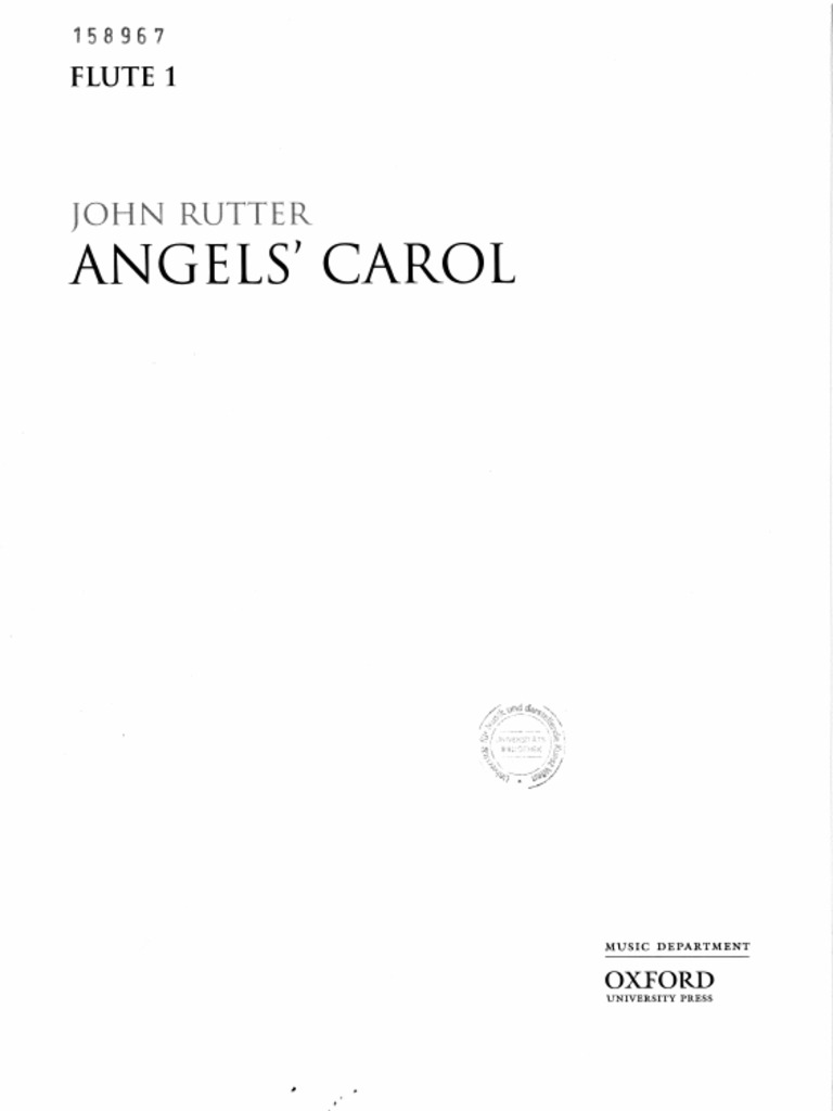 Rutter Angels Carol Flöte 1 | PDF
