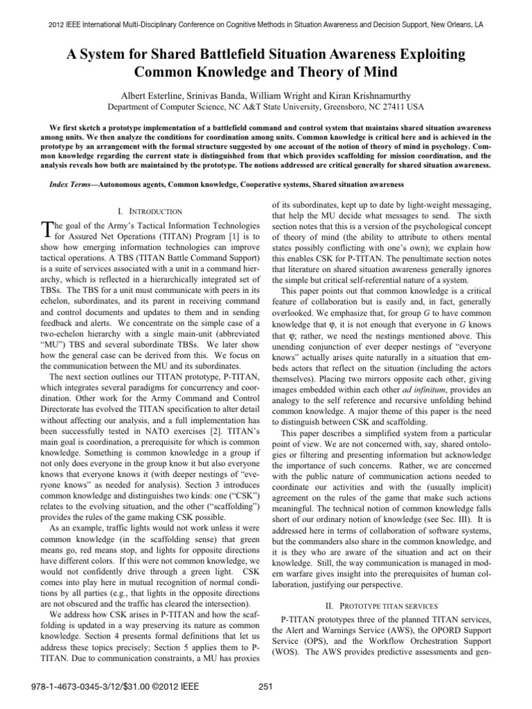 Esterline 2012 | PDF | Theory Of Mind | Knowledge