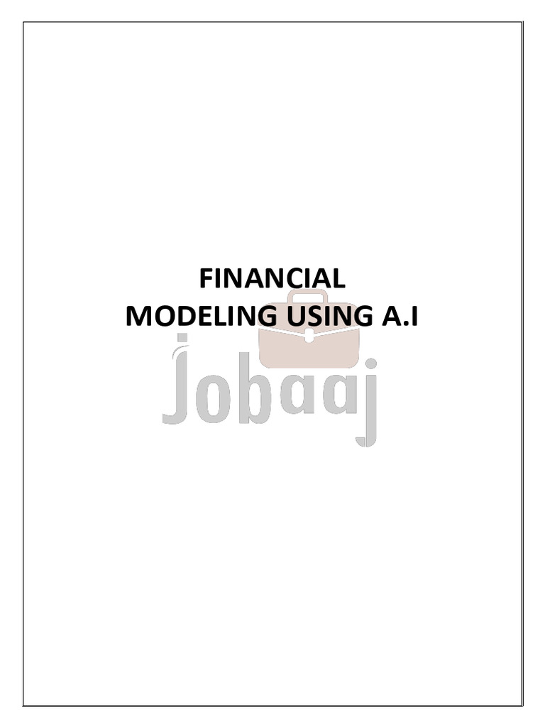 Financial Modeling Using A.I | PDF | Expense | Depreciation