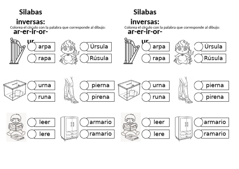 Ficha Silabas Inversas Con r1 | PDF