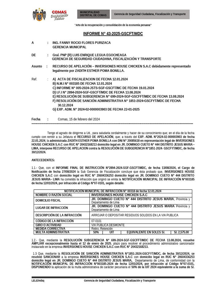 Informe N43 | PDF | Apelación | Justicia